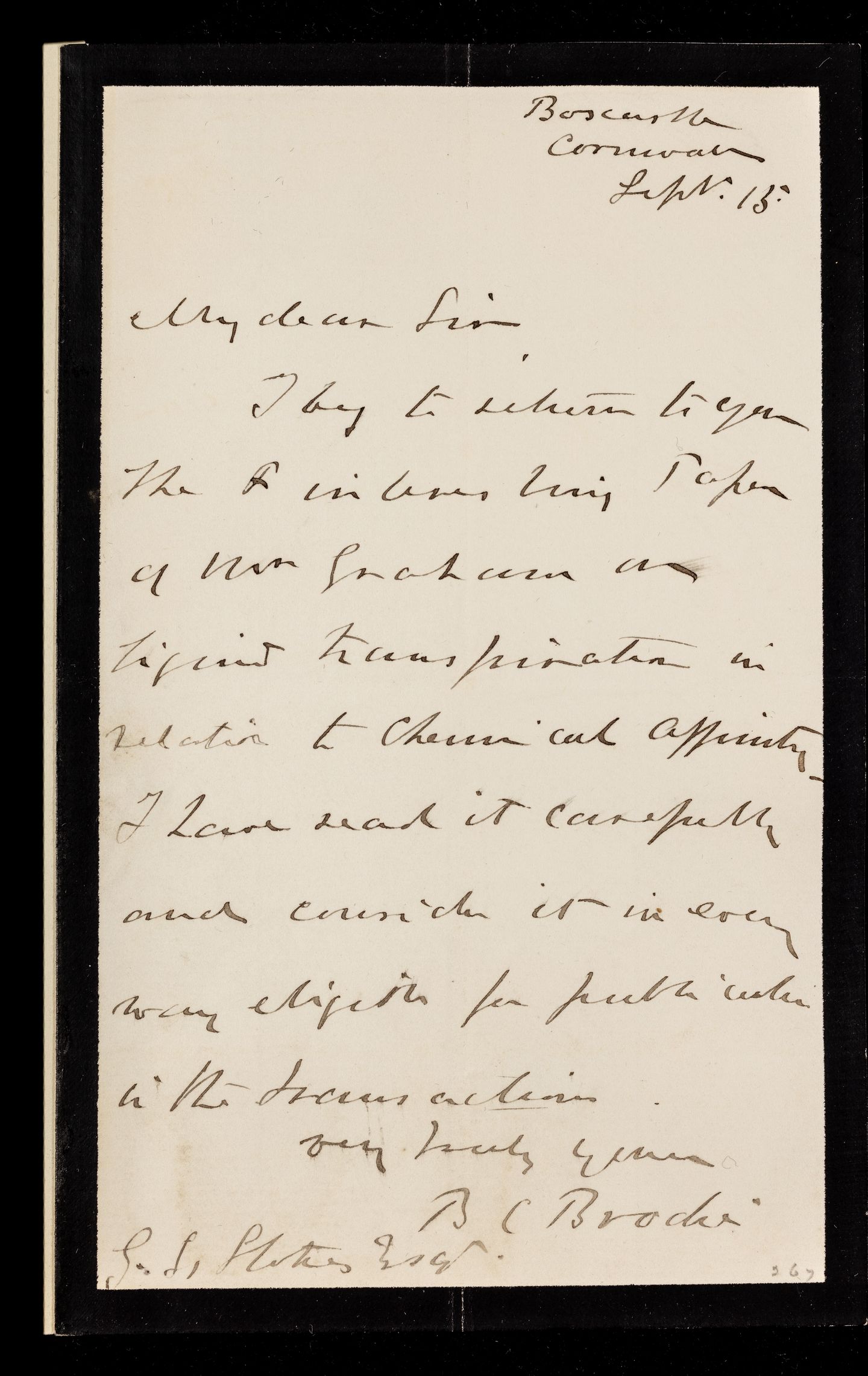 Referee's report by Benjamin Collins Brodie, on a paper 'On liquid ...