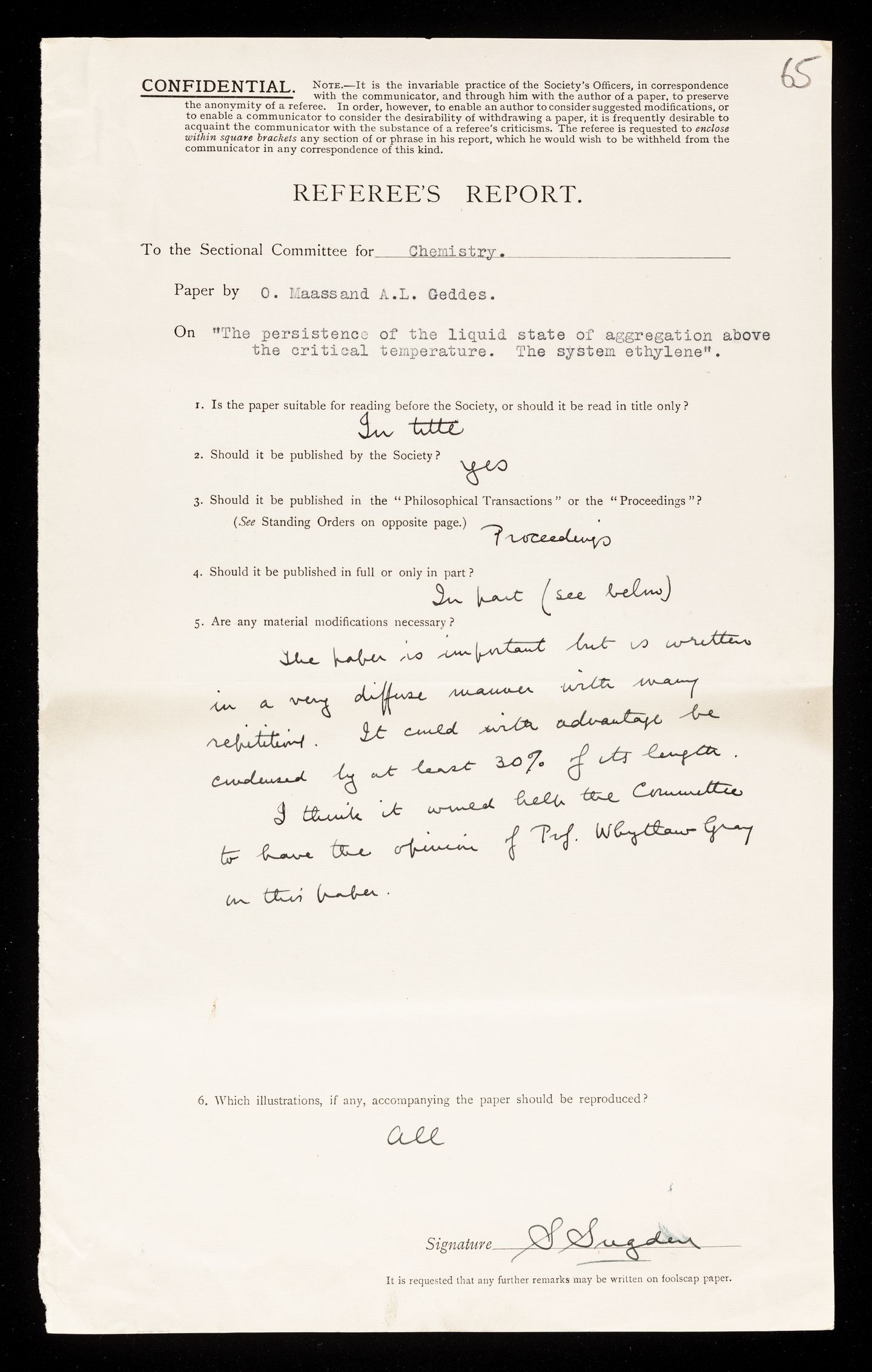 Referee's report by Samuel Sugden, on a paper 'The persistence of the ...