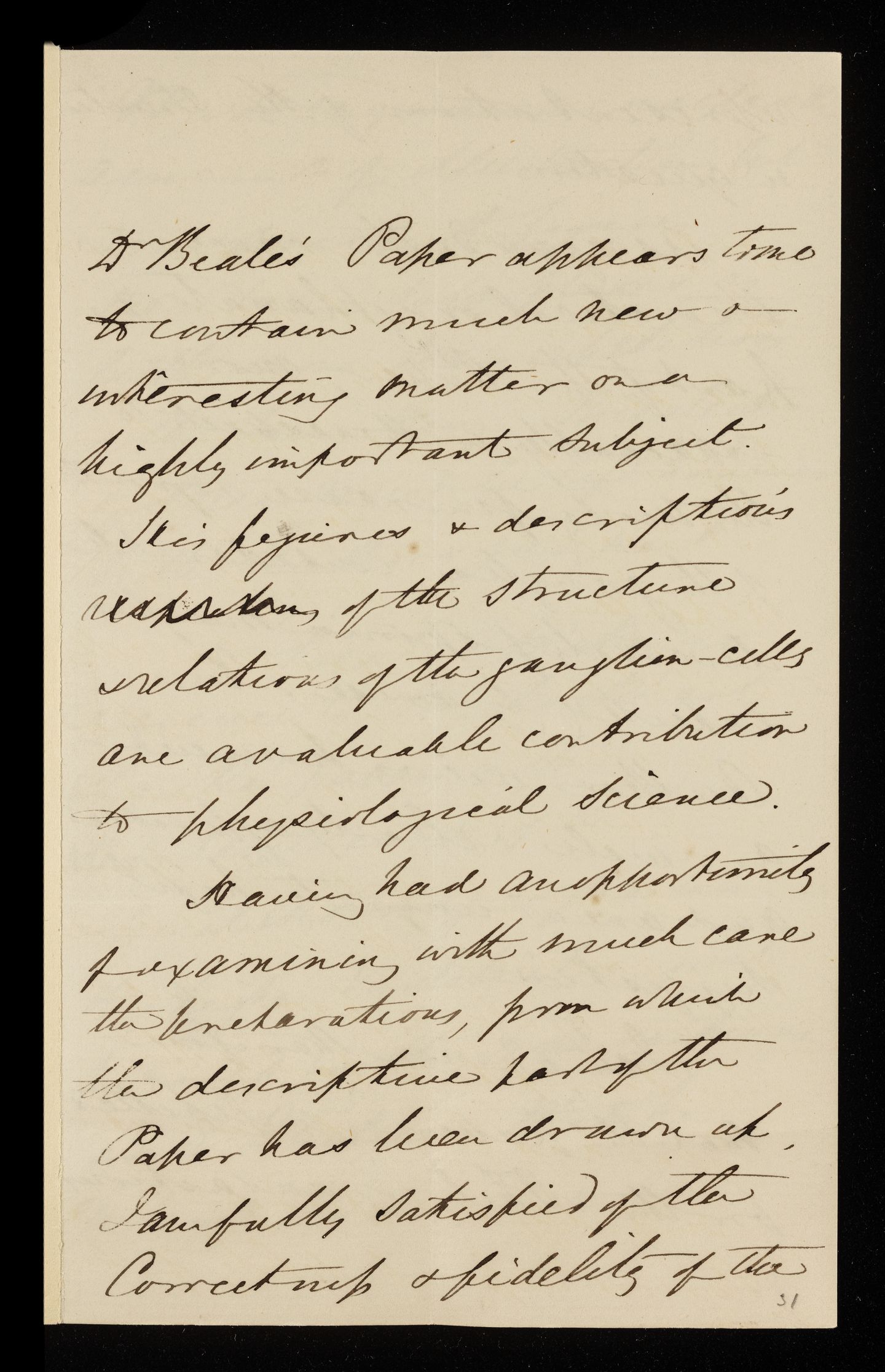 Referee's report by George Busk, on a paper 'On the structure and ...