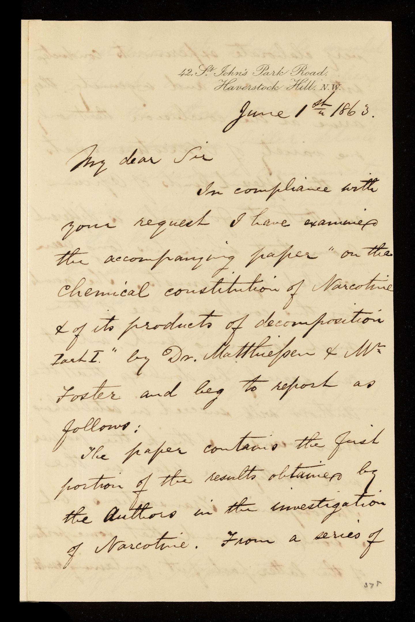 Referee's report by Edward Frankland, on a paper 'Researches into the ...