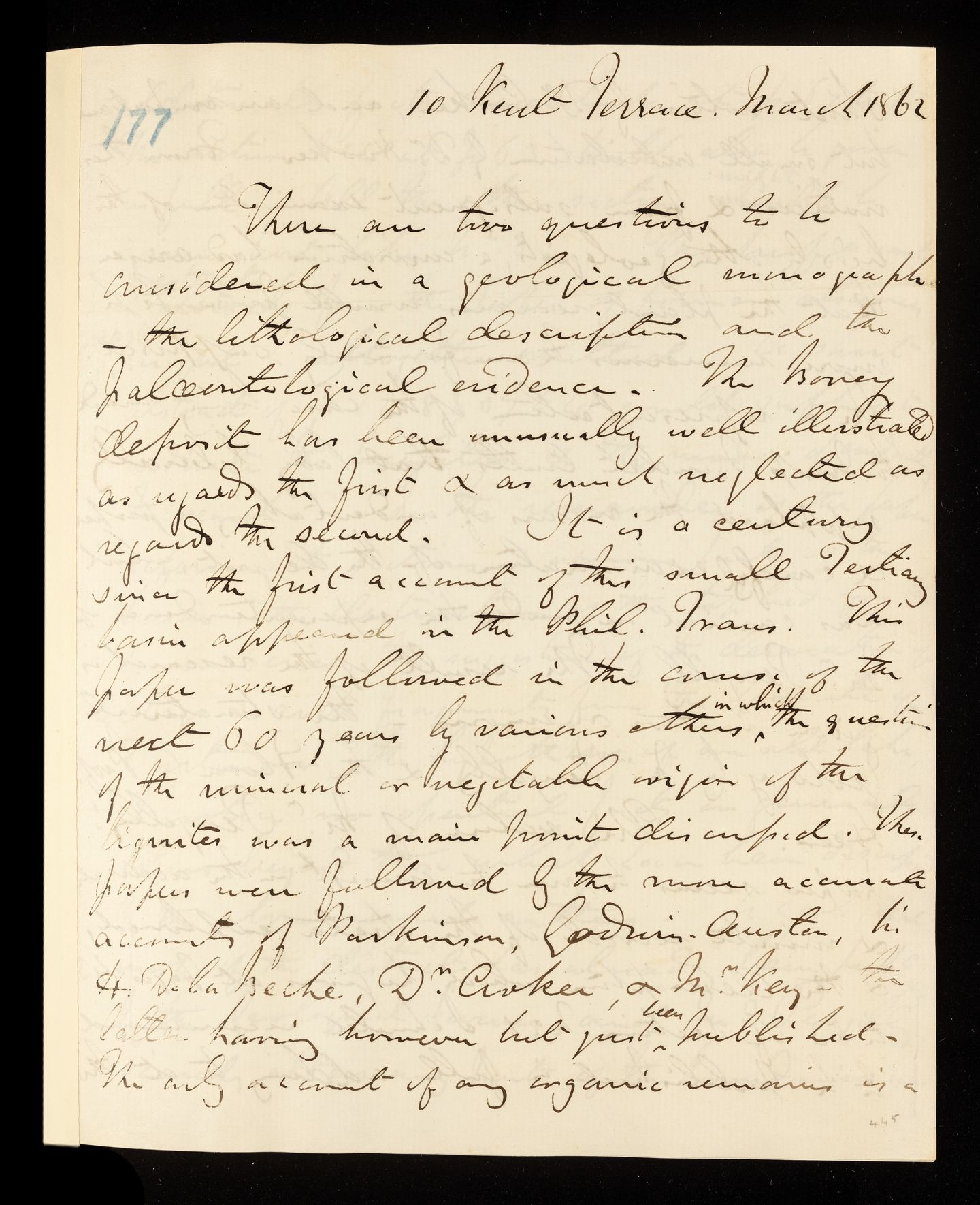 Referee's report by Joseph Prestwich, on a paper 'The lignites and ...