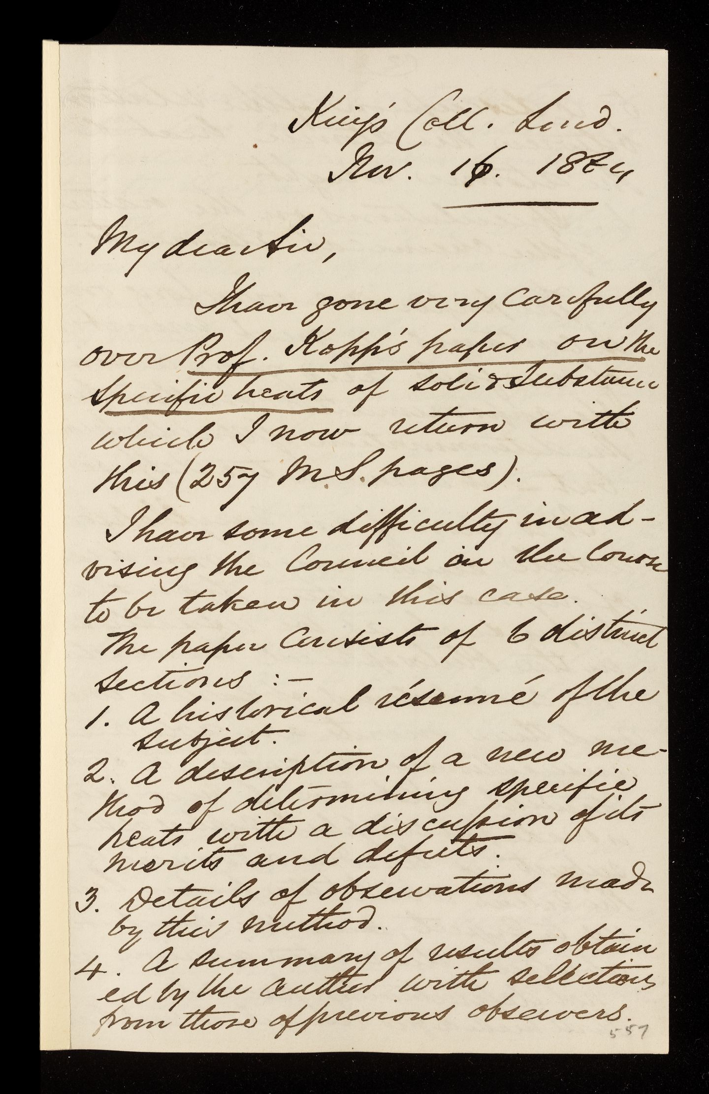 Referee's report by William Allen Miller, on a paper 'Investigations of ...