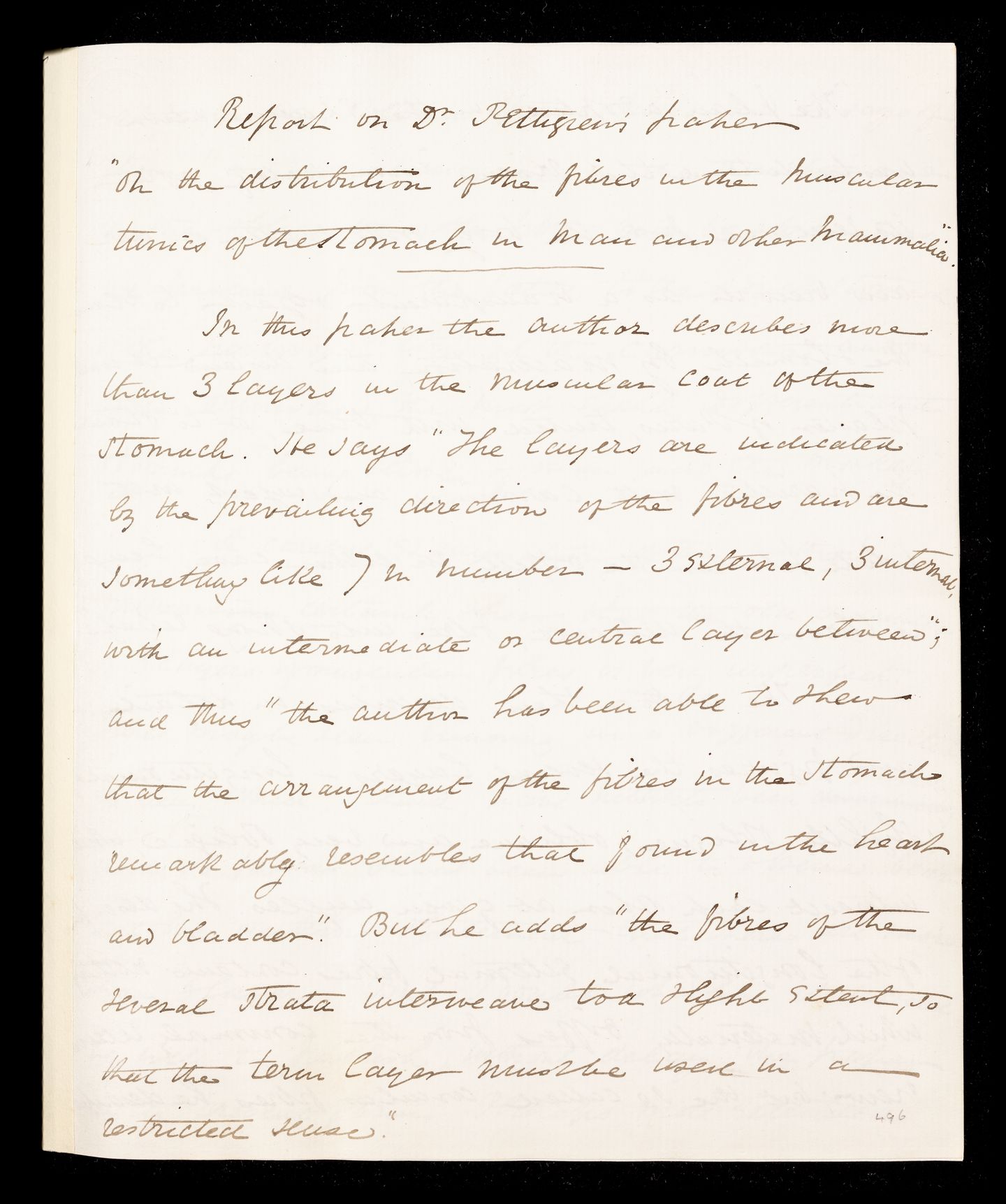 Referee's report by William Scovell Savory, on a paper 'On the ...