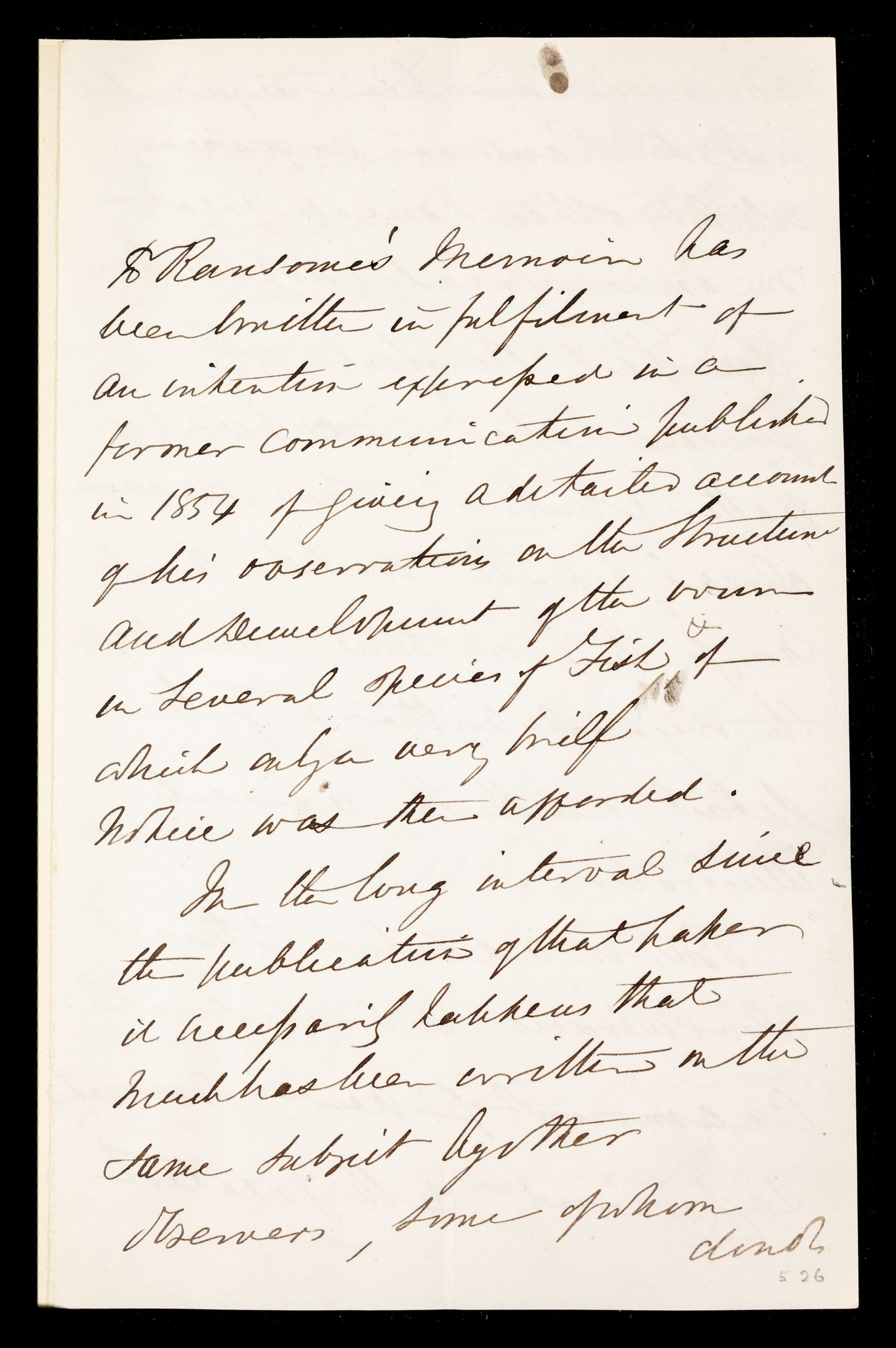 Referee's report by George Busk, on a paper 'Observations on the ovum ...