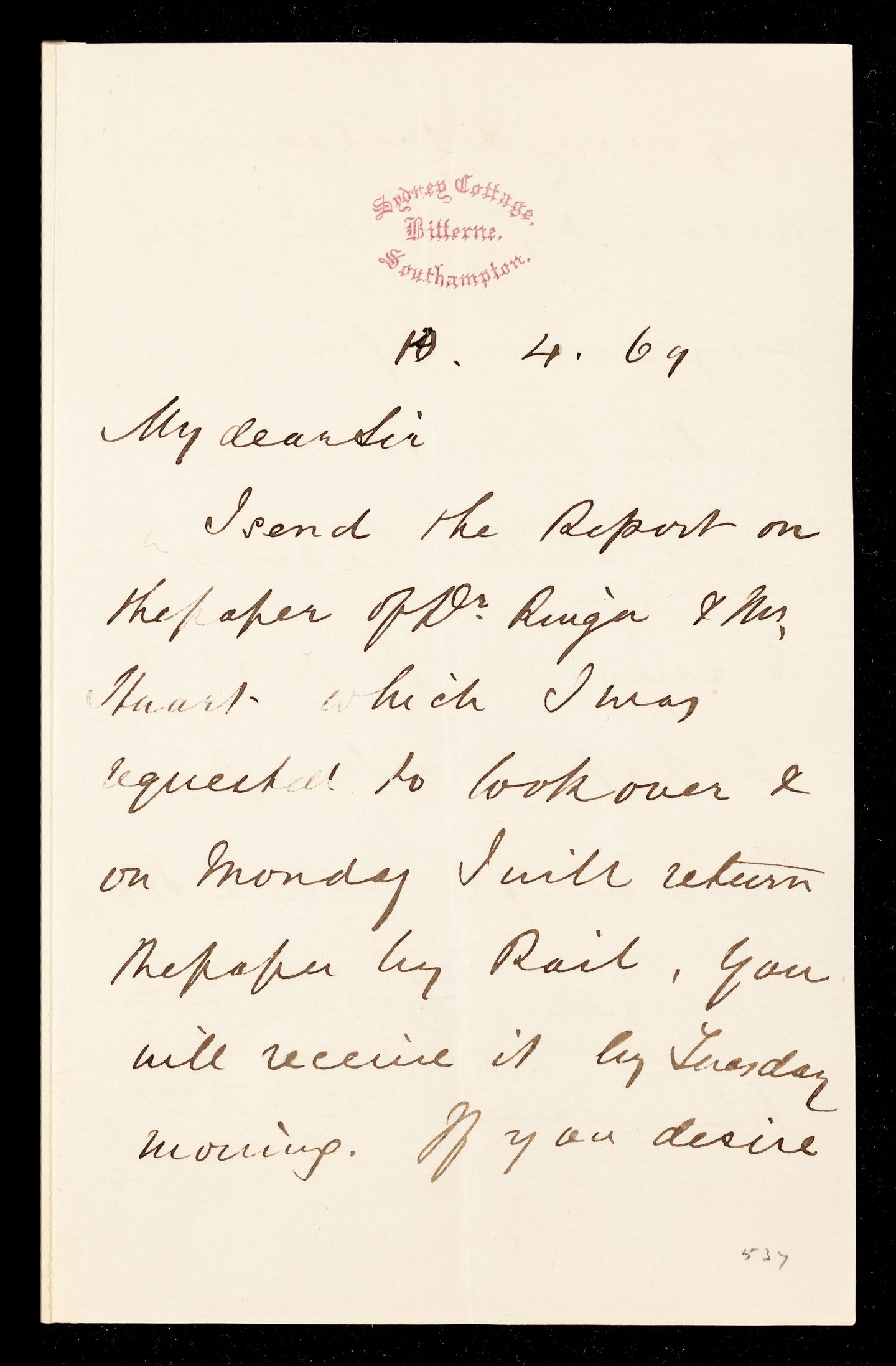 Referee's report by Edmund Alexander Parkes, on a paper 'On the ...