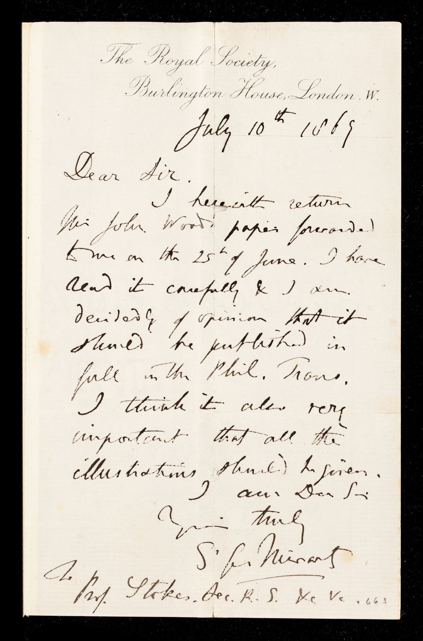 Referee's report by St. George Jackson Mivart, on a paper 'On a group ...