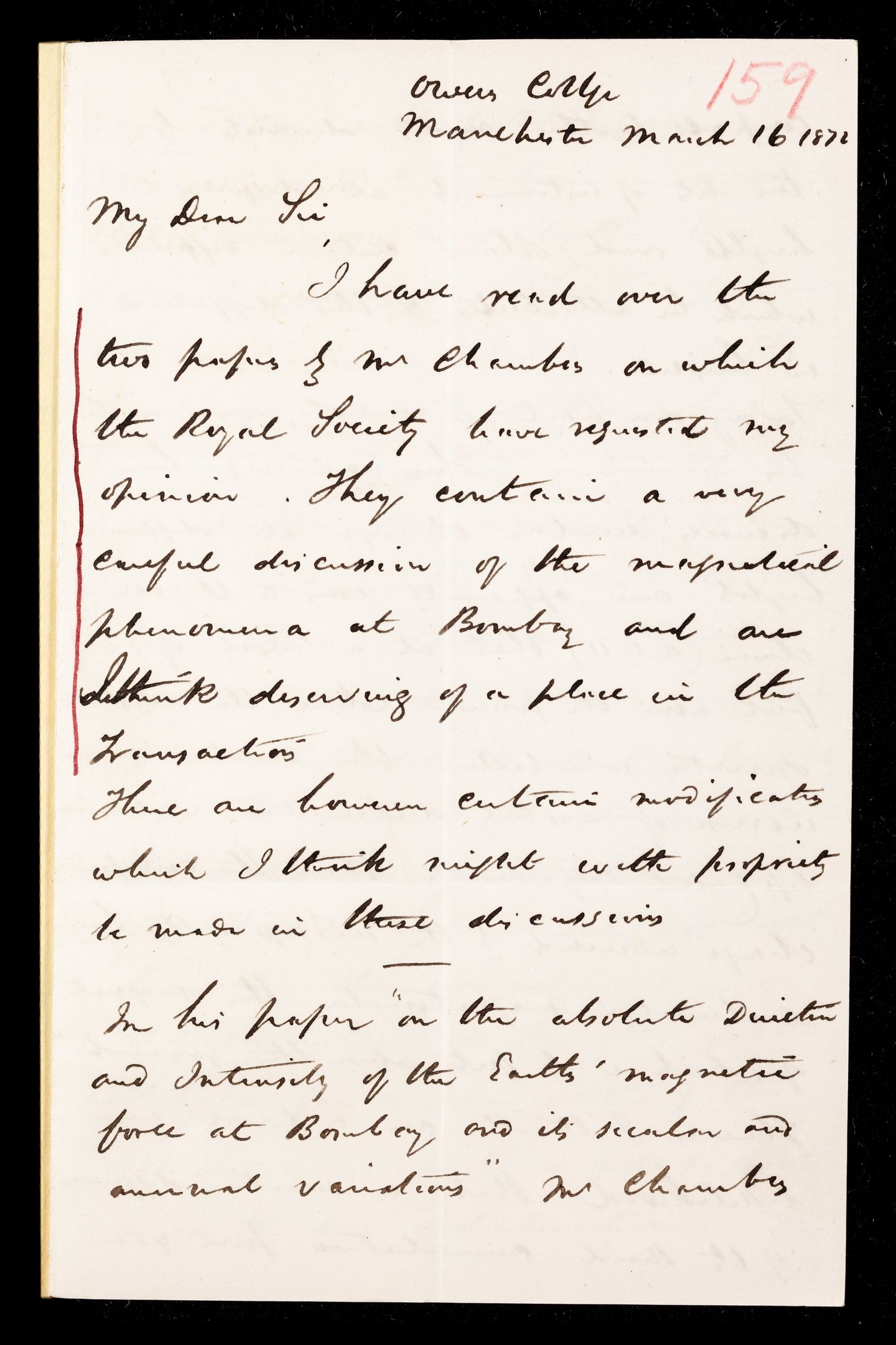 Referee's report by Balfour Stewart, on two papers 'The absolute ...