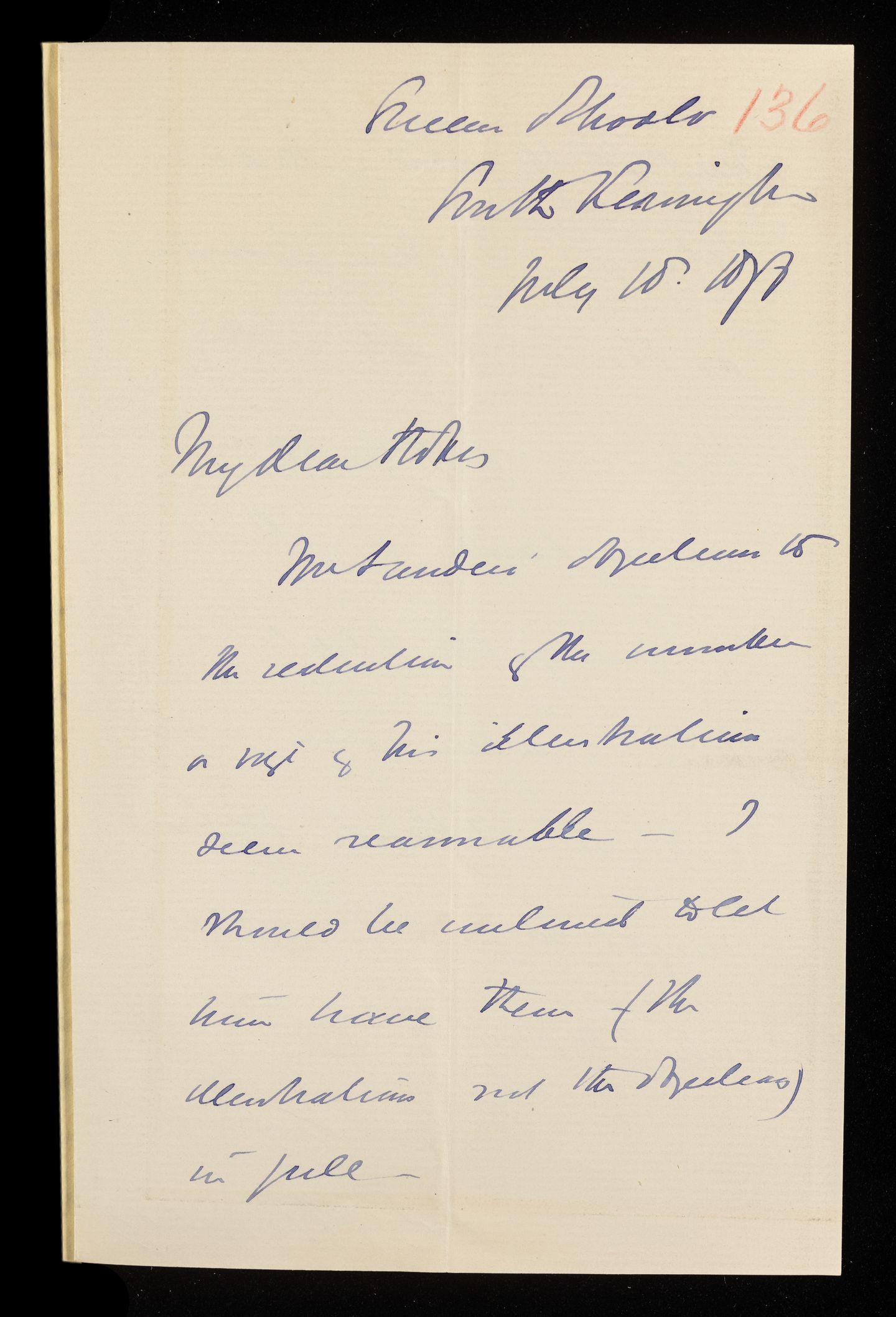 Letter from Thomas Henry Huxley, to George Gabriel Stokes, regarding a ...