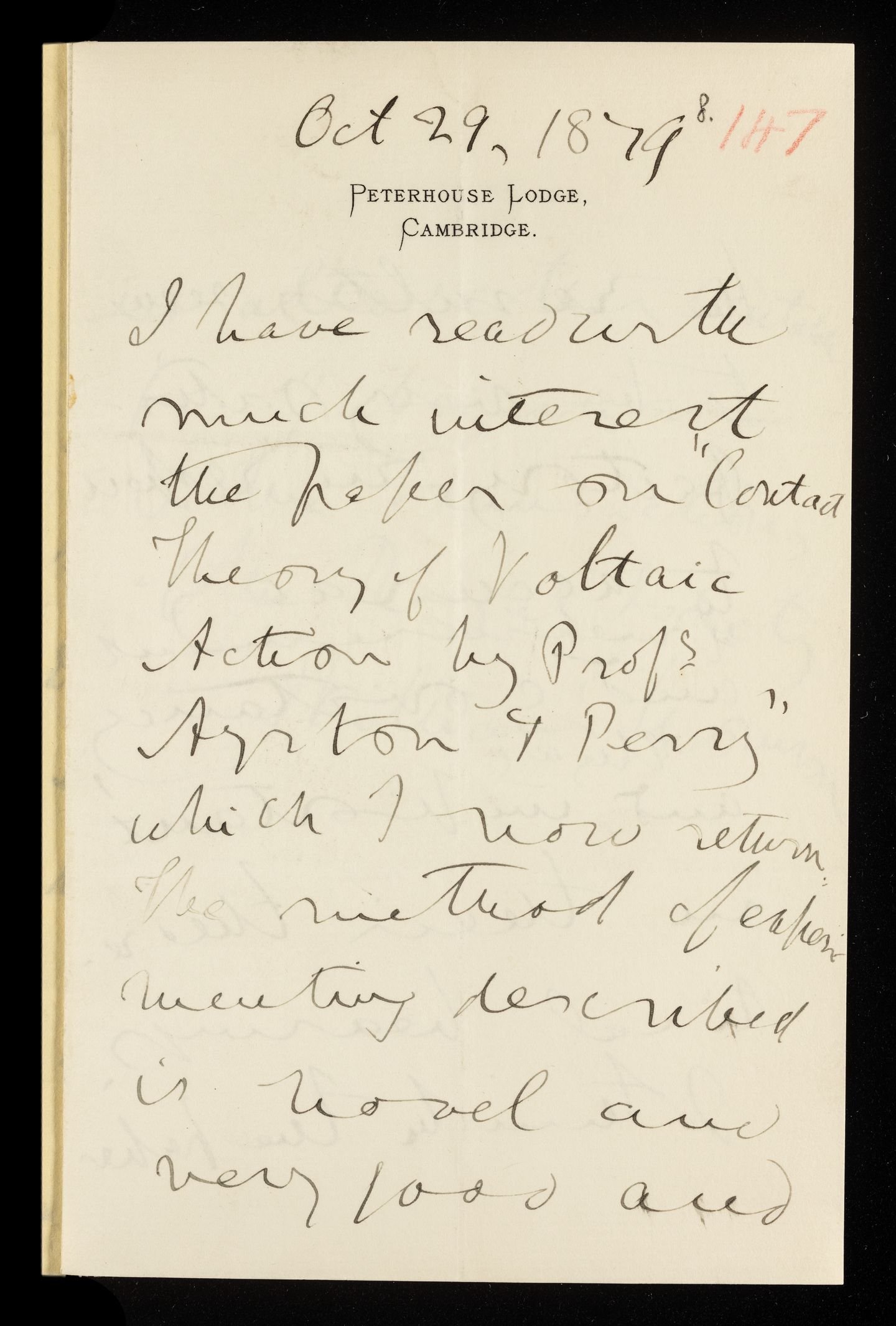 Referee's report by William Thomson, Lord Kelvin, on a paper 'The ...