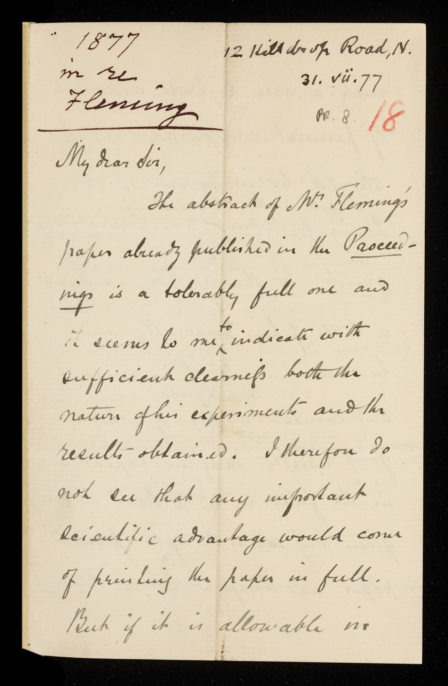 Second referee's report by George Carey Foster, on a paper 'On magneto ...