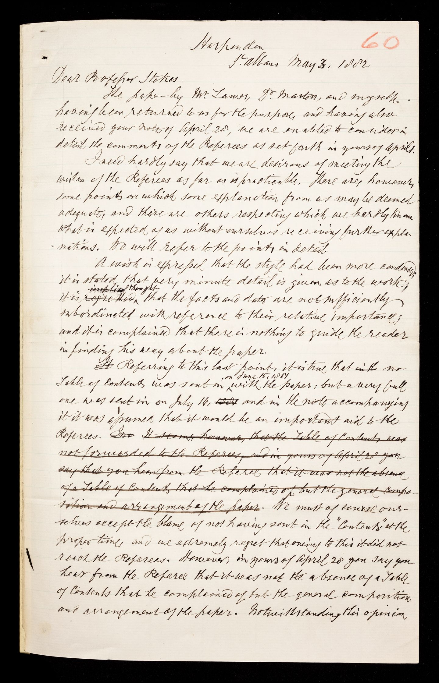 Letter from Joseph Henry Gilbert, on his paper 'Agricultural, botanical ...