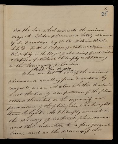 William Ritchie | The Royal Society: Science in the Making