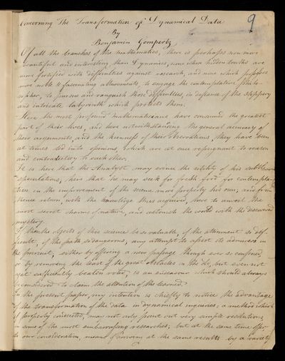 Benjamin Gompertz | The Royal Society: Science in the Making