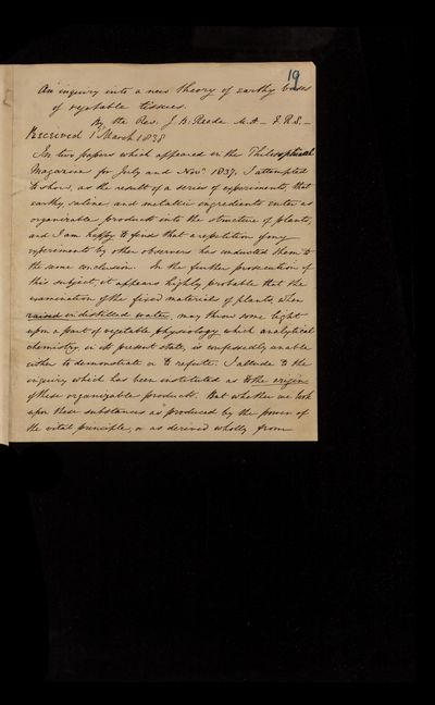 Joseph Bancroft Reade | The Royal Society: Science in the Making