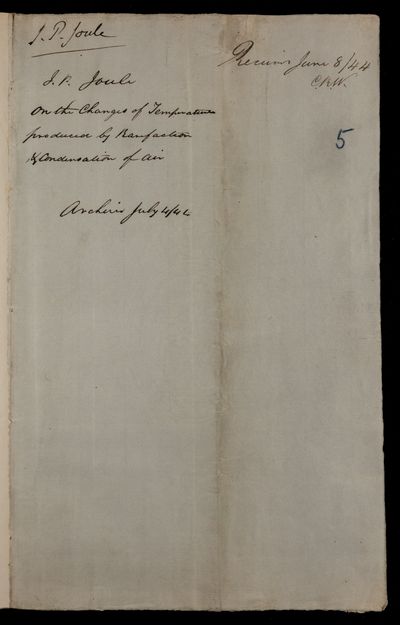 James Prescott Joule | The Royal Society: Science in the Making