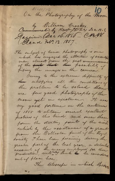 William Crookes | The Royal Society: Science in the Making