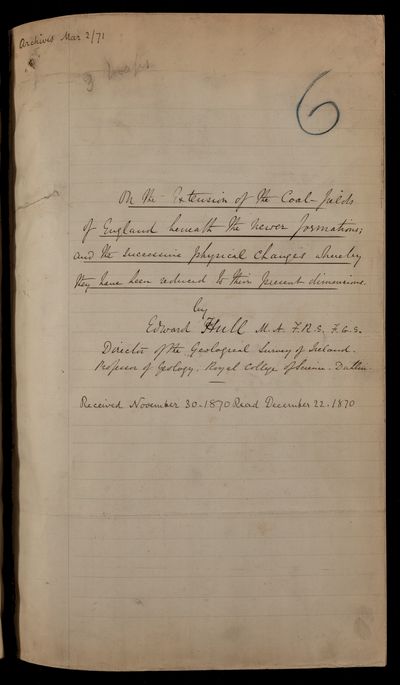 Edward Hull | The Royal Society: Science in the Making