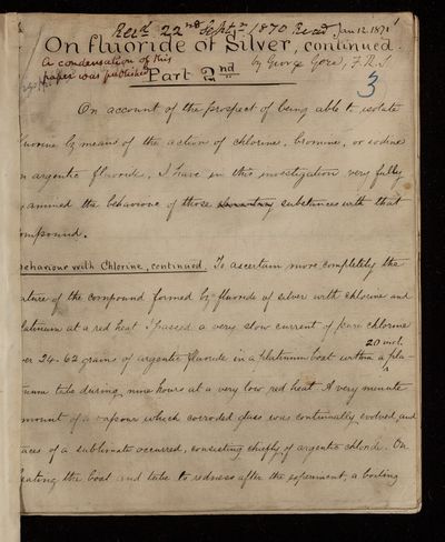 George Gore | The Royal Society: Science in the Making