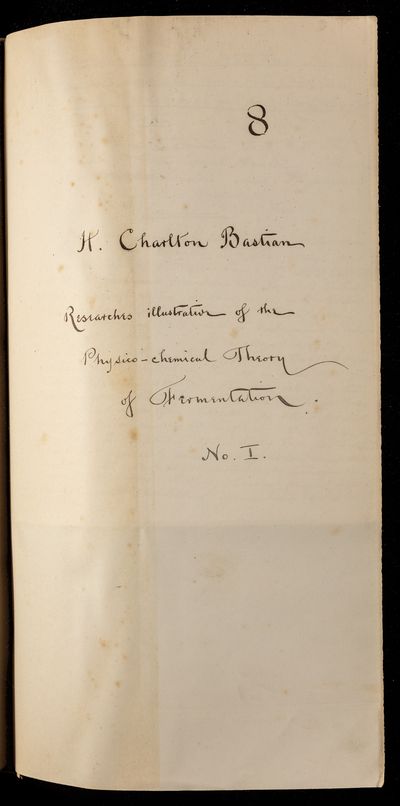 Henry Charlton Bastian | The Royal Society: Science in the Making