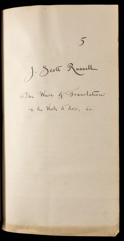 John Scott Russell | The Royal Society: Science in the Making