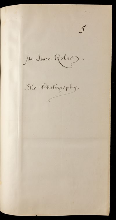 Isaac Roberts | The Royal Society: Science in the Making