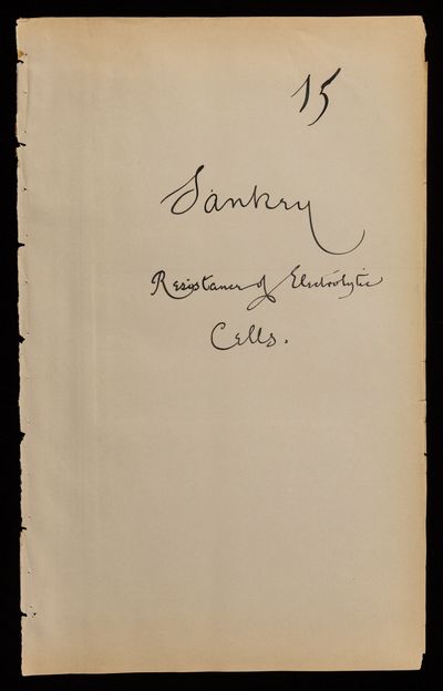 Referee's report by George Carey Foster, on a paper 'Experiments on the ...