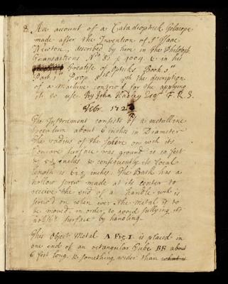 John Hadley | The Royal Society: Science in the Making