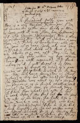 Letter from William Musgrave, dated 4 June 1698 at Exeter, concerning ...