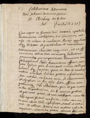 Jean Dominique Cassini | The Royal Society: Science in the Making