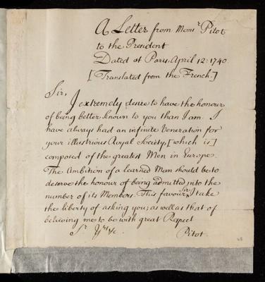 Henri Pitot | The Royal Society: Science in the Making