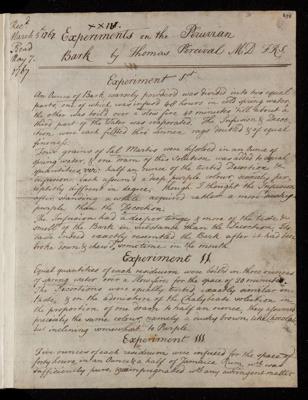 Thomas Percival | The Royal Society: Science in the Making