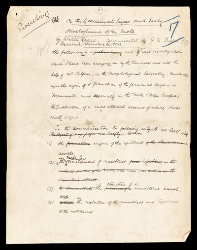 Walter Heape | The Royal Society: Science in the Making