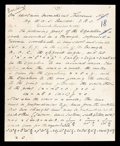 William Henry Leighton Russell | The Royal Society: Science in the Making