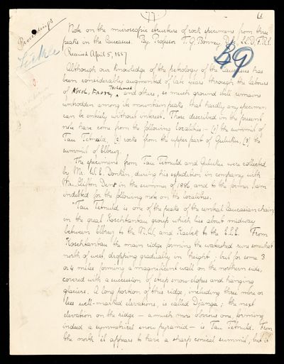 Thomas George Bonney | The Royal Society: Science in the Making