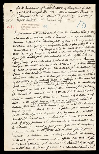 Charles Romley Alder Wright | The Royal Society: Science in the Making