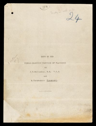 James Thomson Bottomley | The Royal Society: Science in the Making