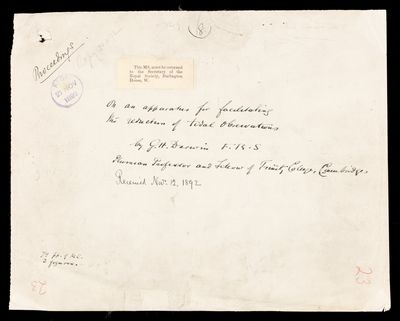 George Howard Darwin | The Royal Society: Science in the Making