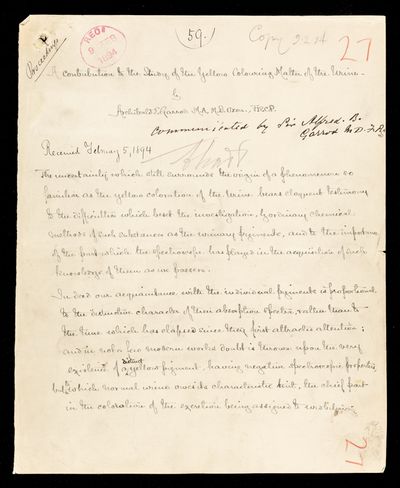 Archibald Edward Garrod | The Royal Society: Science in the Making