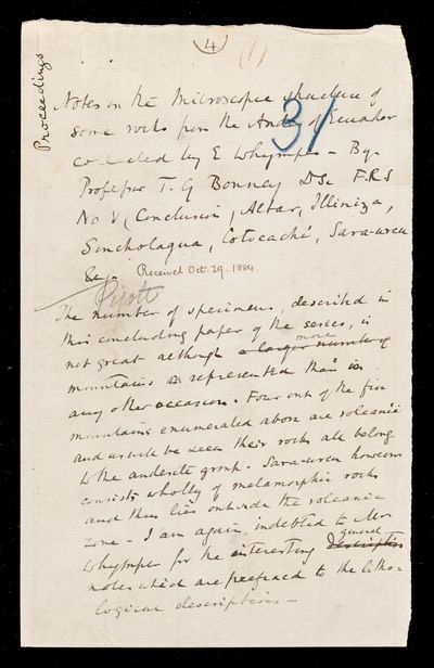 Thomas George Bonney | The Royal Society: Science in the Making