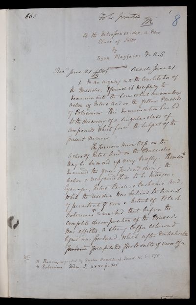 Lyon Playfair | The Royal Society: Science in the Making