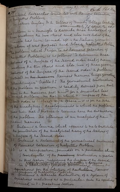 Arthur Cayley | The Royal Society: Science in the Making