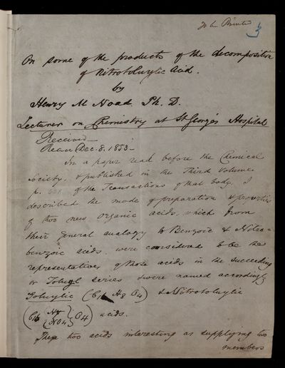 Henry Minchin Noad | The Royal Society: Science in the Making