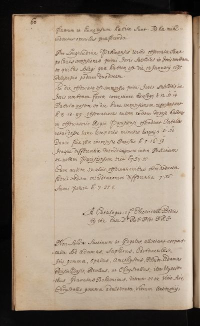 Paper, 'A catalogue of electrical bodies by the late Dr Rob [Robert ...