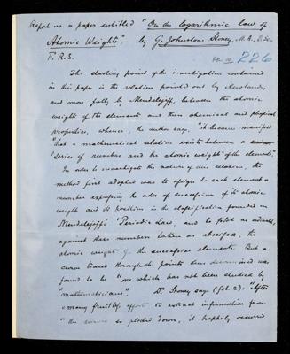 George Johnstone Stoney | The Royal Society: Science in the Making