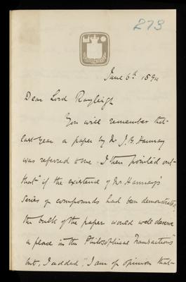 Referee's report by Charles Romley Alder Wright, on a paper 'On the ...