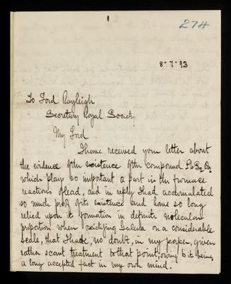 Referee's report by Charles Romley Alder Wright, on a paper 'On the ...