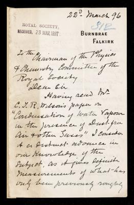 Charles Thomson Rees Wilson | The Royal Society: Science in the Making