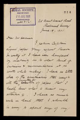 Henry George Lyons | The Royal Society: Science in the Making