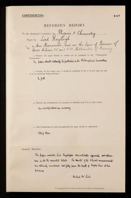 Referee's report by Ernest Howard Griffiths, on a paper 'A new ...