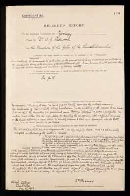 Sidney Frederic Harmer | The Royal Society: Science in the Making